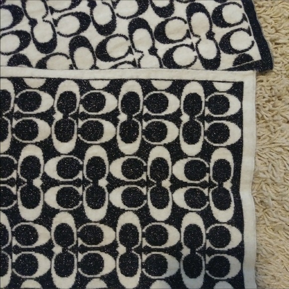 Coach | Accessories | Coach Signature Metallic Reversible Mufflerscarf ...